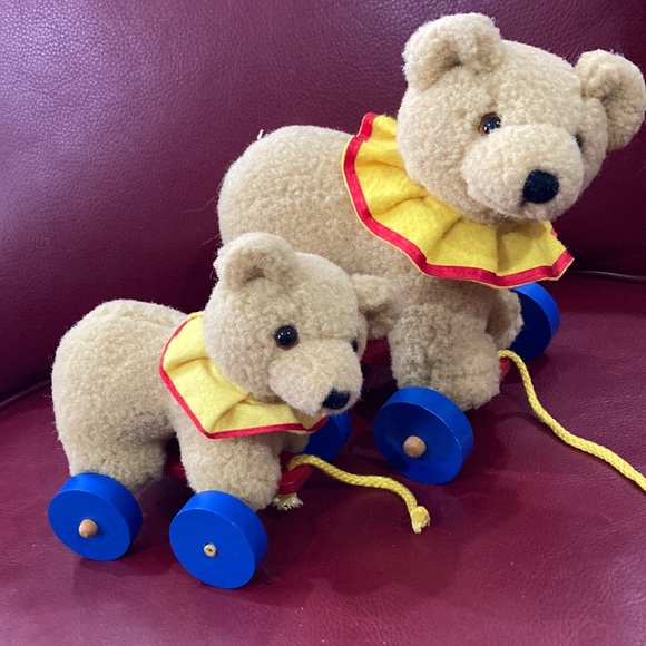 Toys | Vintage Applause Bears In Toyland Plush Bear Pull Toy Set | Poshmark